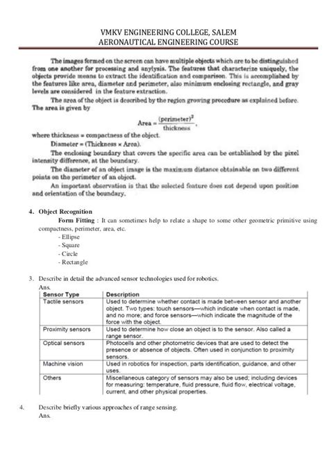 Unit Iii Solved Question Bank Robotics Engineering