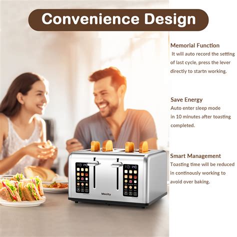 4 Slice Toaster Touch Screen Control 4 Wide Slot