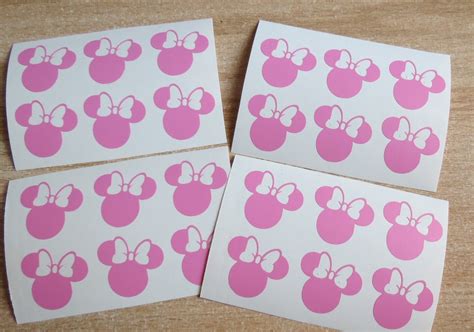 Set Of 12 Minnie Mouse Vinyl Decals Decals For Cup Balloon Disney