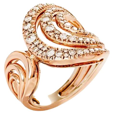 H Stern Diamond Swirl Ring In 18k Rose Gold At 1stdibs Sterns