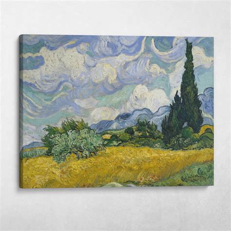 Wheat Field With Cypresses Van Gogh Classic Wall Art Print