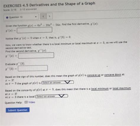 solved exercises 4 5 derivatives and the shape of a graph
