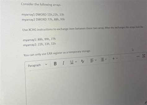 Solved Consider The Following Arrays Myarray1 DWORD 11 Chegg