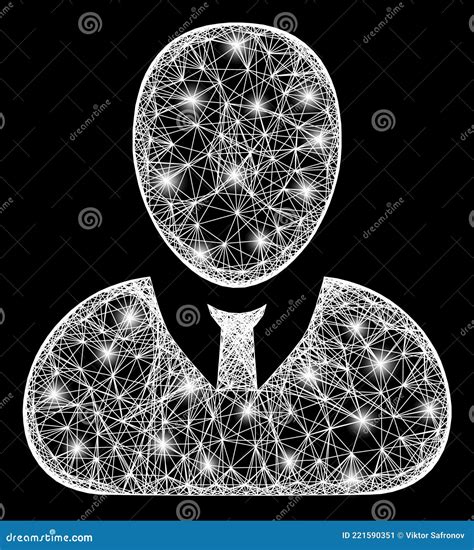 Malla Web De Perfiles De Usuario Con Llamaradas Brillantes Ilustración