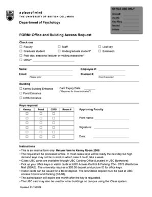 Fillable Online FORM Office And Building Access Request Fax Email Print PdfFiller
