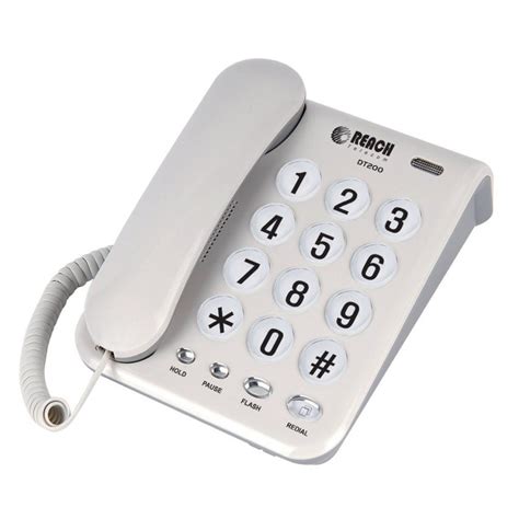 Reach โทรศัพท์บ้าน แบบตั้งโต๊ะ รุ่น Dt 200 ปุ่มกดใหญ่พิเศษ สินค้า รับประกัน Shopee Thailand