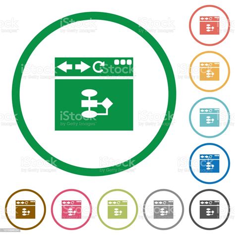 Browser Flow Chart Flat Icons With Outlines Stock Illustration Download Image Now Applying