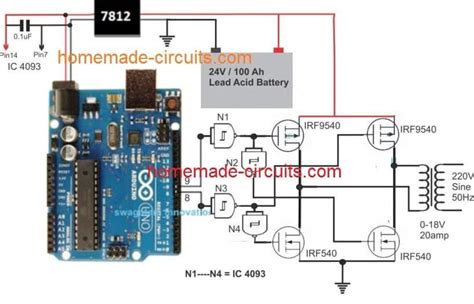 Arduino Full Bridge H Bridge Inverter Circuit Arduino Circuit Projects Electronic Circuit