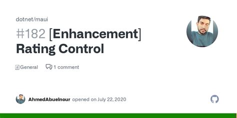 Enhancement Rating Control · Dotnet Maui · Discussion 182 · Github