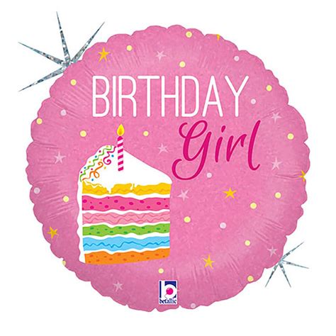 18 Inch Betallic Birthday Cake Girl Foil Balloon 36277