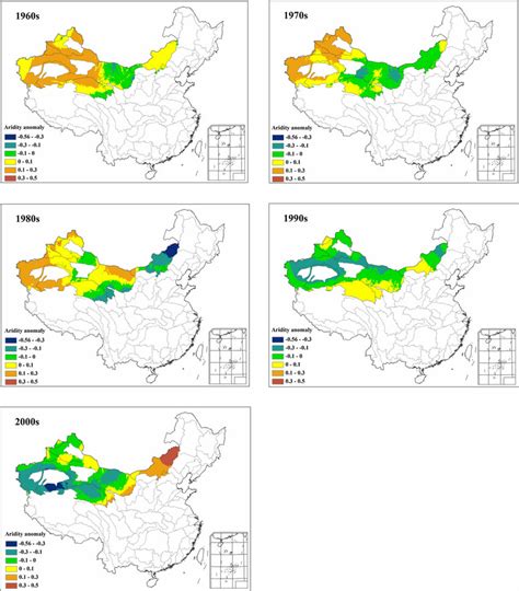 Aridity Anomaly For Each Decade From The 1960s To 2000s In The Arid