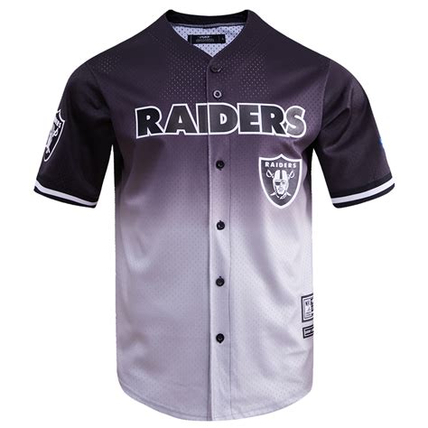 Las Vegas Raiders Mens Pro Standard Black And White Ombre Full Button