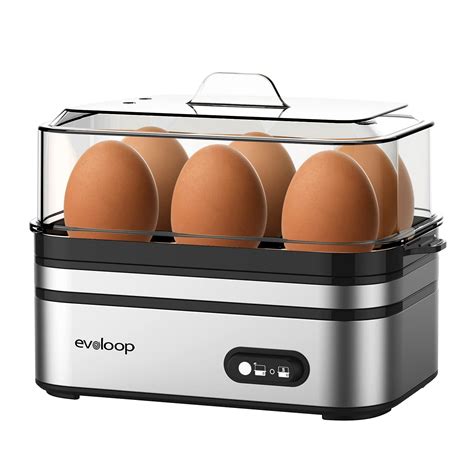 Evoloop Rapid Egg Cooker Electric 6 Eggs Capacity Soft Medium Hard