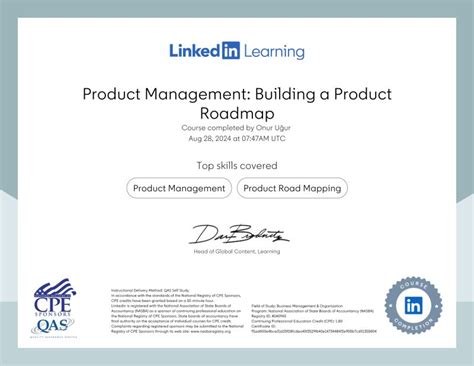 Onur Uğur On Linkedin Certificate Of Completion