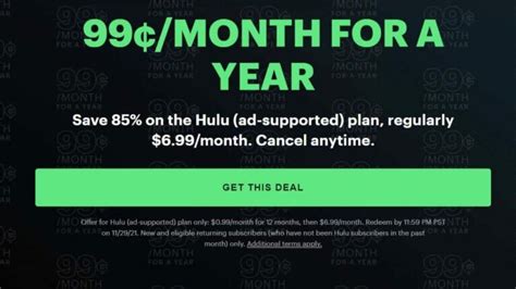 Hulu Cyber Monday 2023 Deal Subscription Fee Deal