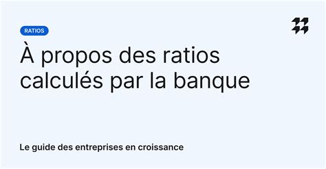 Ratios Financiers Guide Memo Bank