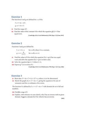 Functions Worksheet PDF