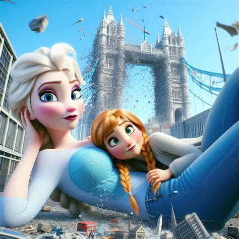 Giantess Elsaanna Relaxing By Memesrus1234 On Deviantart