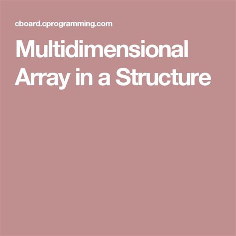 Multidimensional Array In A Structure Arrays Structures C Programming