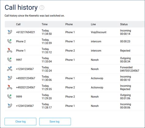 call history keenetic