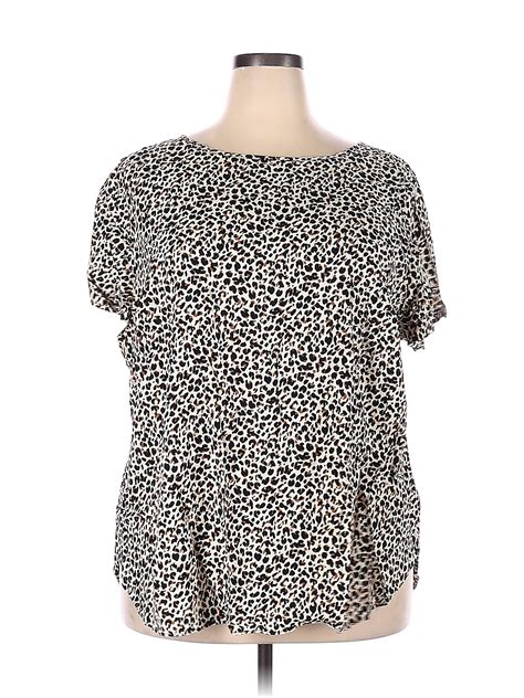 Ava And Viv 100 Rayon Black Short Sleeve Blouse Size 2x Plus 44 Off