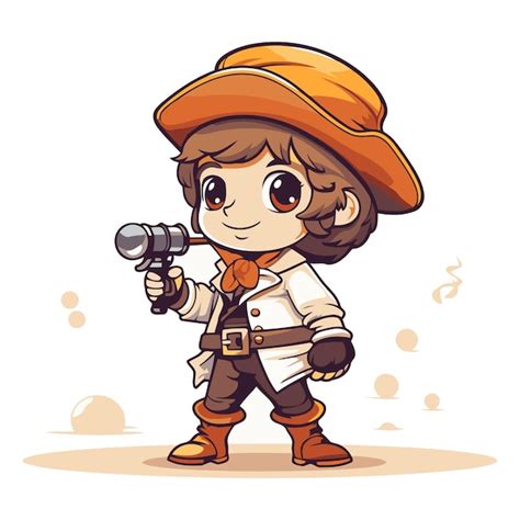 Premium Vector Cute Boy In Scout Costume Holding A Camera