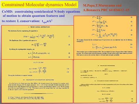 constrained molecular dynamics model