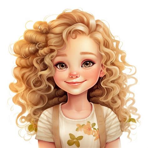 Blonde Haired Girl With A Flowered Dress And Suspenders Generative Ai