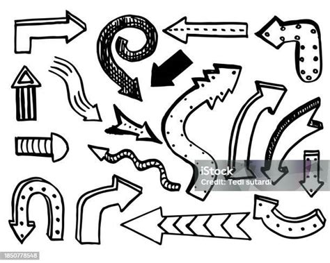 손으로 그린 화살표는 흰색 배경에 분리되어 있습니다 벡터 그림입니다 개념에 대한 스톡 벡터 아트 및 기타 이미지 개념 개념과 주제 그래픽 사용자 인터페이스 Istock