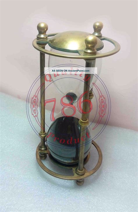 Nautical Solid Brass Sand Timer Maritime Marine Hour Glass Desk Top