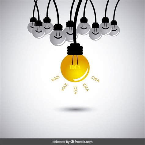 전구 아이디어 개념 Eps Uidownload