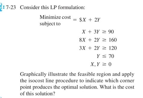 Solved 723 Consider This LP Formulation Minimize Cost Chegg