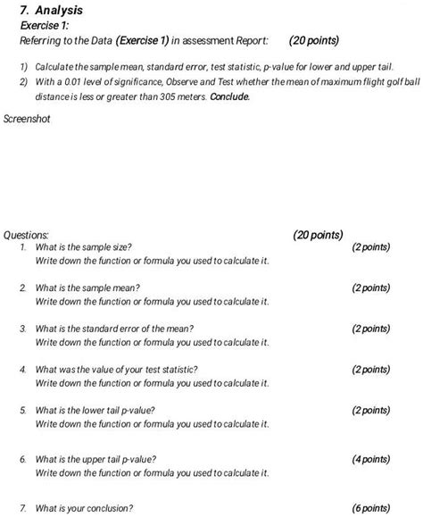 Solved Analysis Exercise 1 Referring To The Data Exercise 1 In