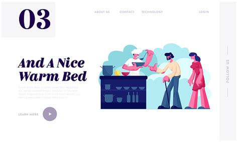 노숙자 웹 사이트 방문 페이지를위한 야간 대피소 집이없는 사람들을위한 응급 주택 가난한 남자와 여자는 따뜻한 음식 웹 페이지 배너를 얻기위한 대기열에 서있다 만화 플랫 벡터