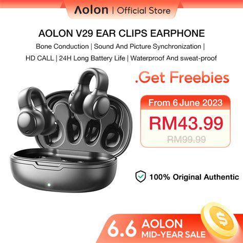 Aolon New Bluetooth Earphone Bass PK SONY Ambie Earbuds Sound Earcuffs TWS Bone Conduction