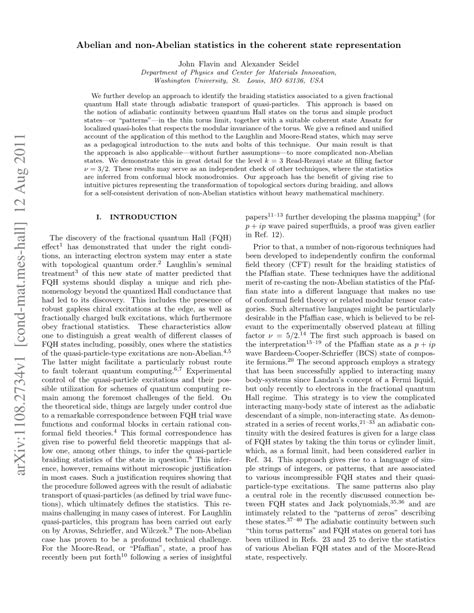 Pdf Abelian And Non Abelian Statistics In The Coherent State Representation