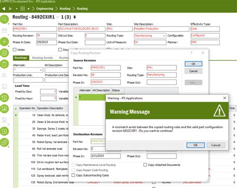 What Does Mismatch Exists Between Copied Routing Rules IFS Community