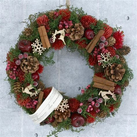Flower（ファッション） 送料無料 Xmas 飾り リース Cmナチュラルリースl ベリーケーキ Φ315cmcm1219 A