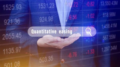 Quantitative Easing Written In Search Bar With The Financial Data