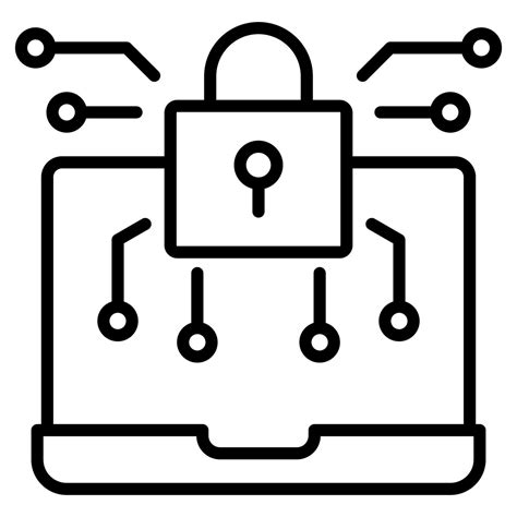 Data Encryption Icon Line Vector Illustration 35535755 Vector Art At