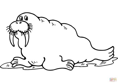 Cartoon Walrus Coloring Page Free Printable Coloring Pages
