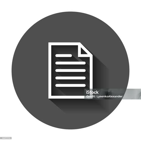 평면 스타일에 문서 참고 아이콘입니다 긴 그림자와 종이 시트 벡터 일러스트 메모장 문서 비즈니스 개념입니다 0명에 대한 스톡