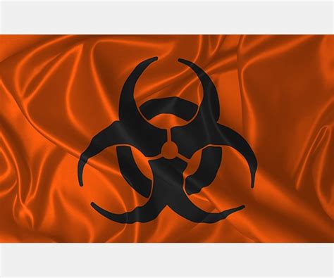 Biohazard Orange Vector Flag
