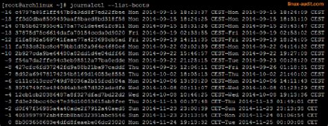 Finding Boot Logs In Systemd Journals Linux Audit