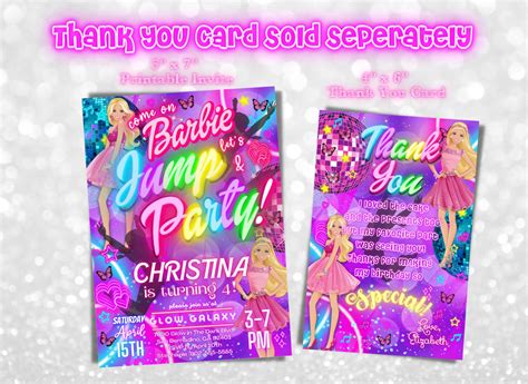 Jump Princess Doll Birthday Party Trampoline Rainbow Etsy