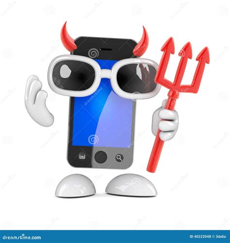3d Evil Smartphone Stock Illustration Illustration Of Connected 40222048