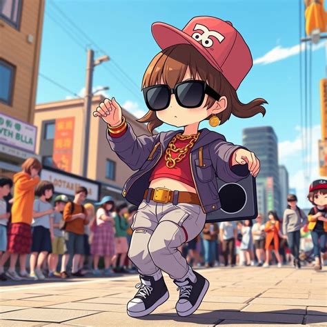 Chibi Anime Rapper Dances To Boom Box In Vibrant J Ai Art