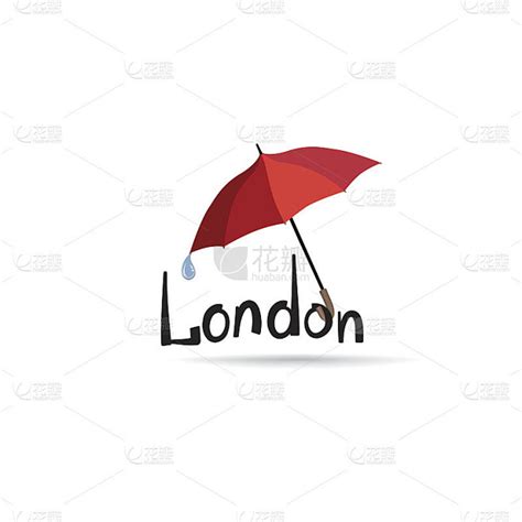 伦敦标志用雨伞手写字母。首都的象征