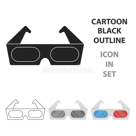 Anaglyph 3d Glasses Icon In Black Style Isolated On White Background