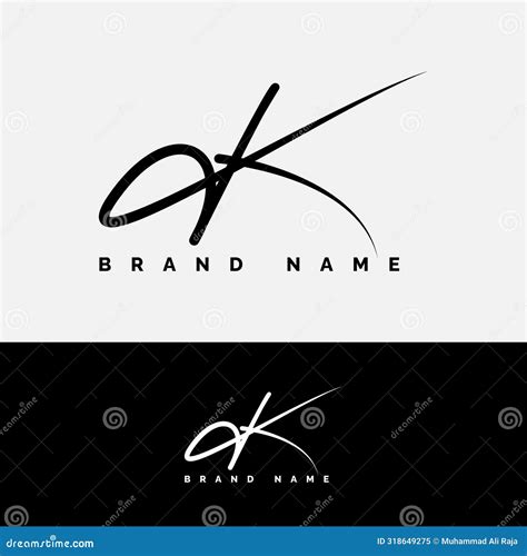 Letter K Signature Logo Initial Alphabet For K Handwritten K Logo